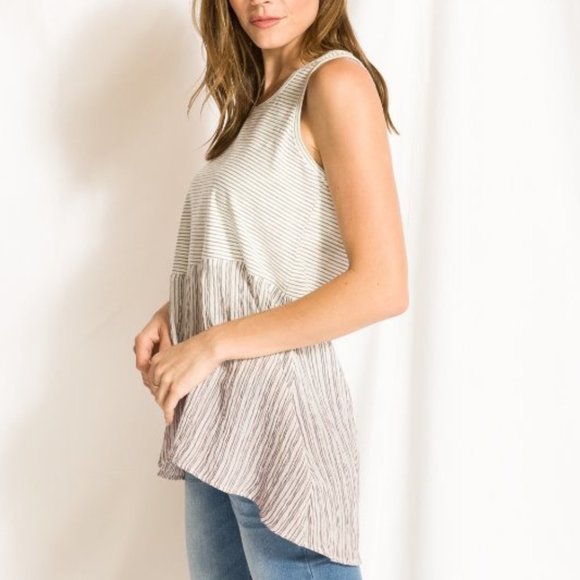 Mystree | Tops | Mystree Lavender Stripes Anytime Pullover Tank | Poshmark